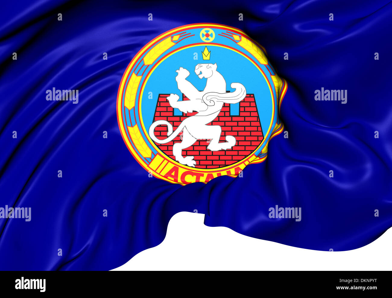 Flag of Astana, Kazakhstan. Close Up Stock Photo - Alamy