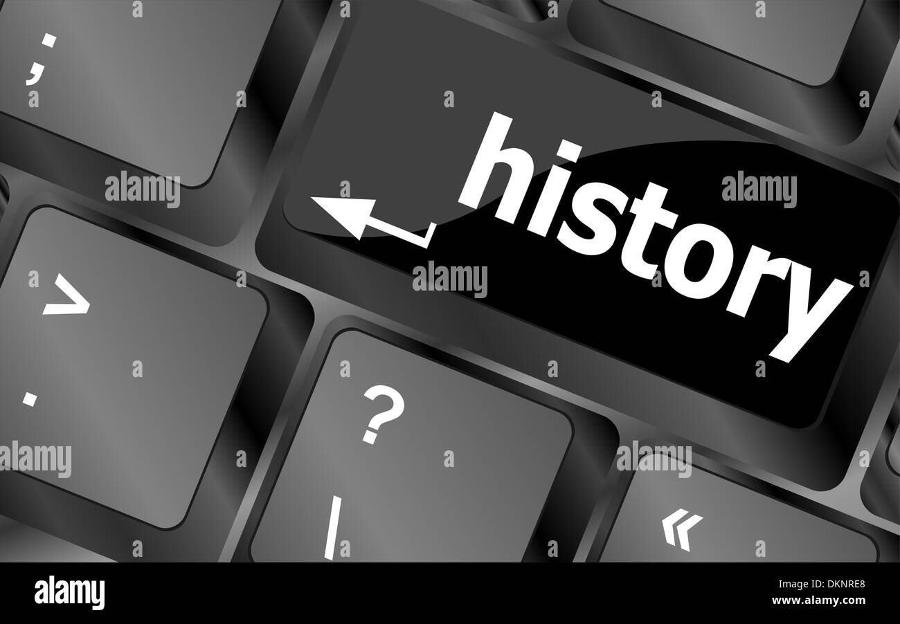 Laptop keyboard and key history on it Stock Photo - Alamy