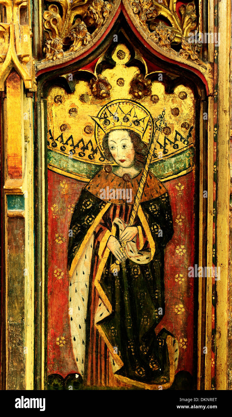 Eye, Suffolk, medieval rood screen painting, paintings King Henry 6th ...