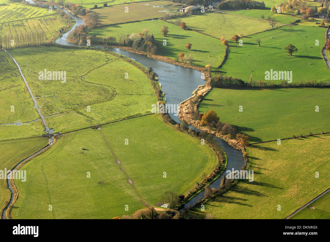 Aerial view of Tixall Wide on the Staffordshire and Worcestershire ...