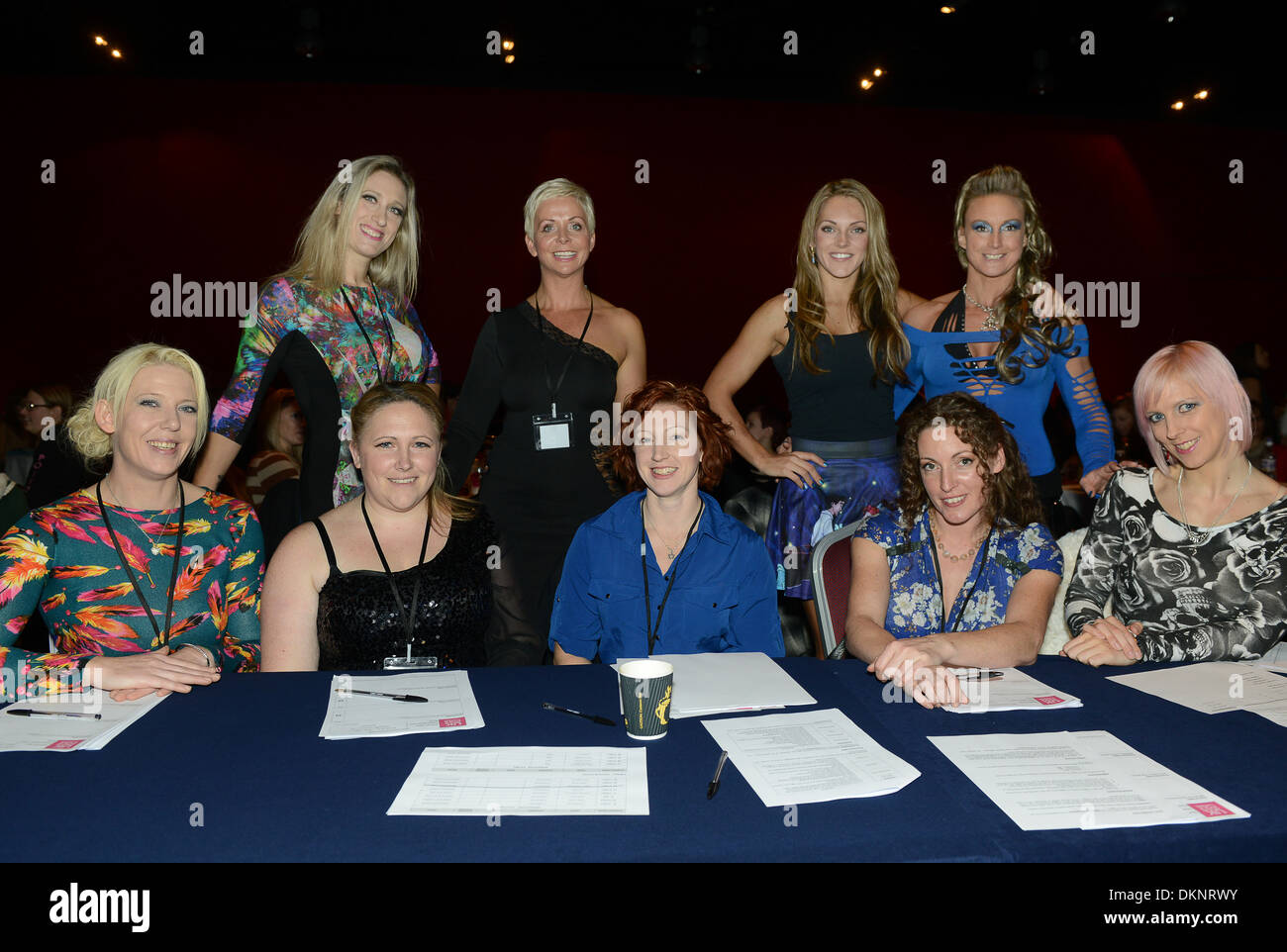Female judges UK Professional Pole Championships Grand Final 2013 Stock ...