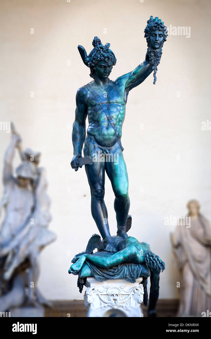 Statue of Perseus with the Head of the Medusa. Piazza della Signoria ...