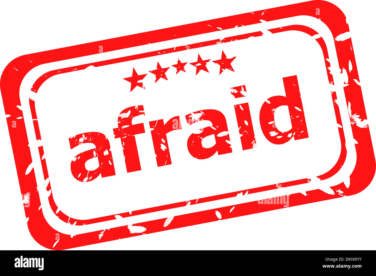 red rubber stamp with afraid word Stock Photo - Alamy