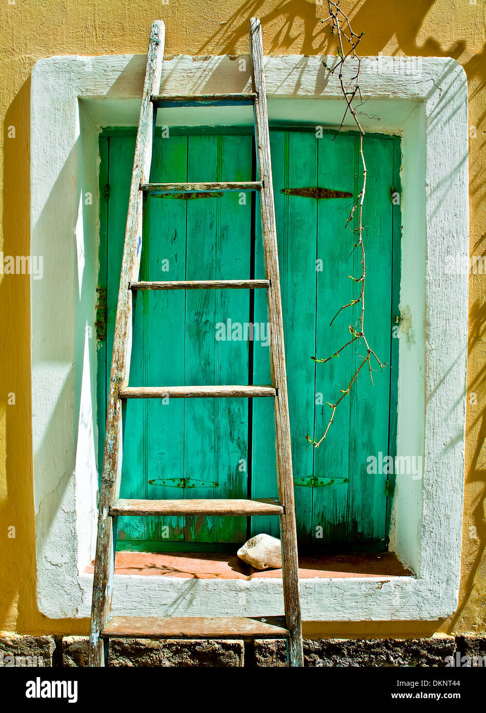 ladder and window Stock Photo - Alamy