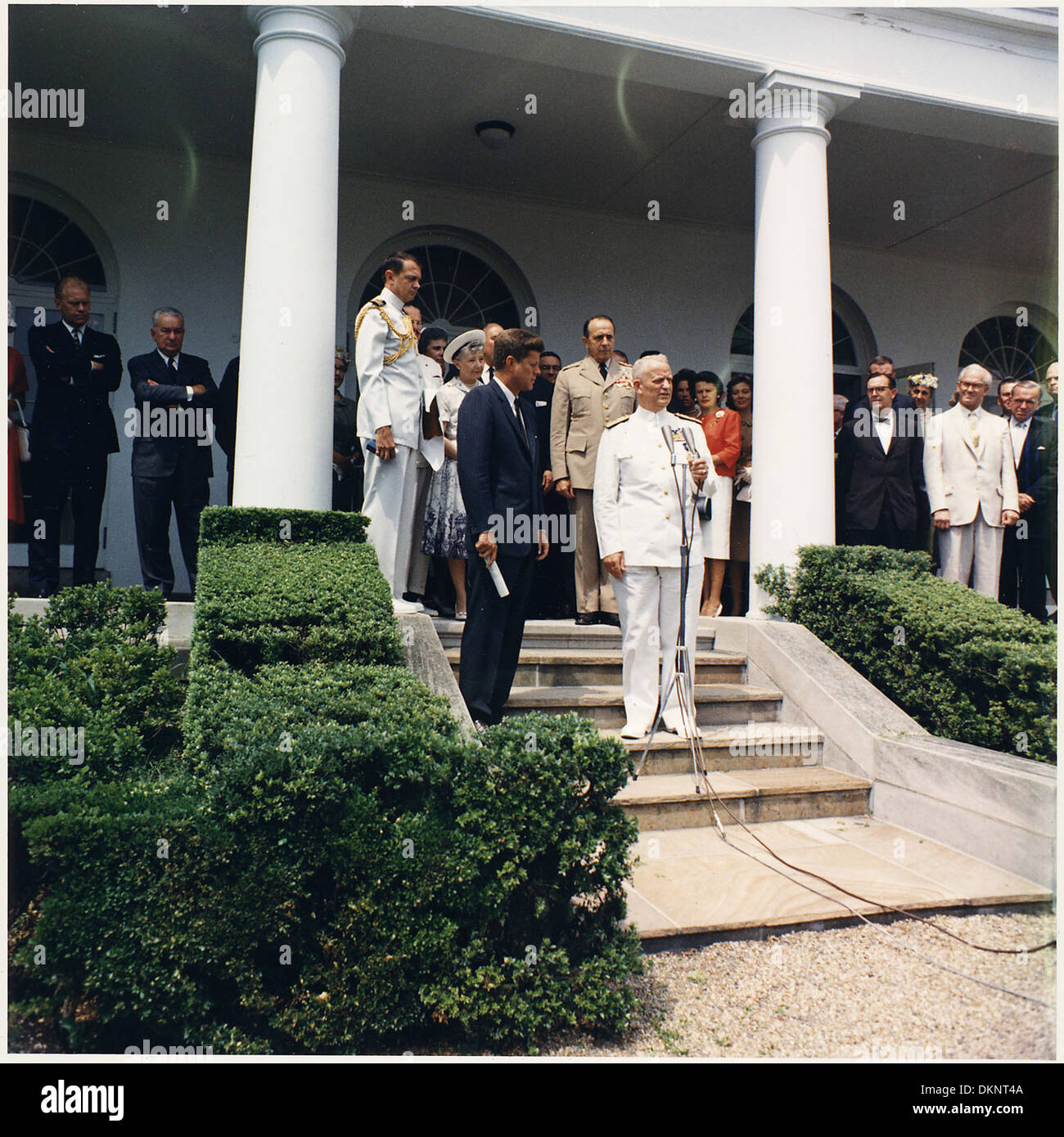 President John F. Kennedy presents the Distinguished Service Medal to ...