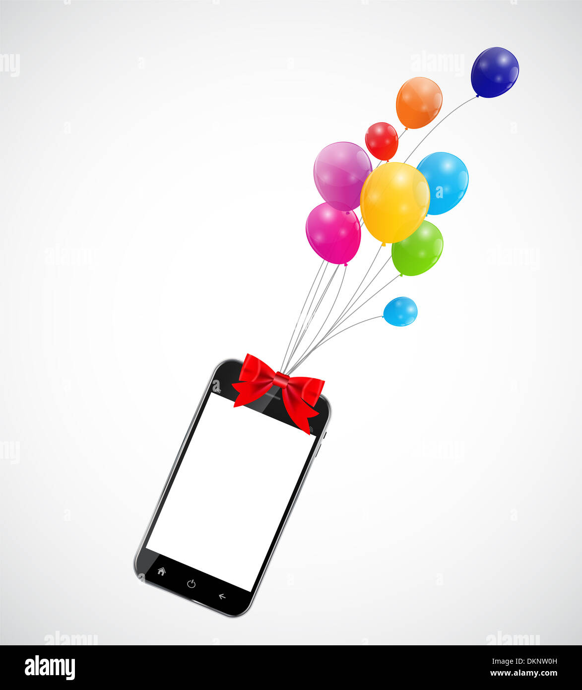 Color Glossy Balloons with Mobile Phone Vector Illustration Stock Photo ...