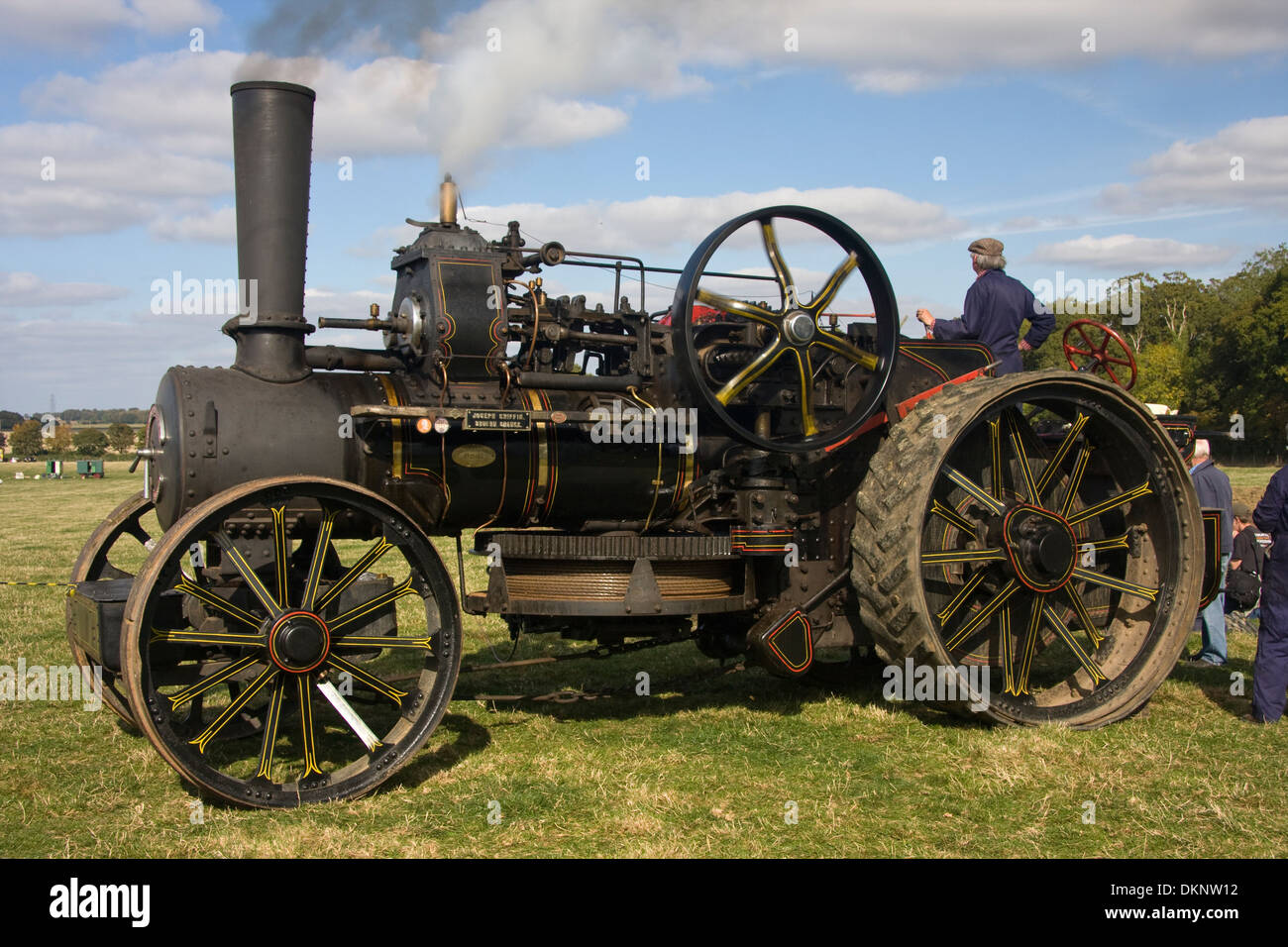 Steam engine ploughing in tandem with another engine Stock Photo - Alamy