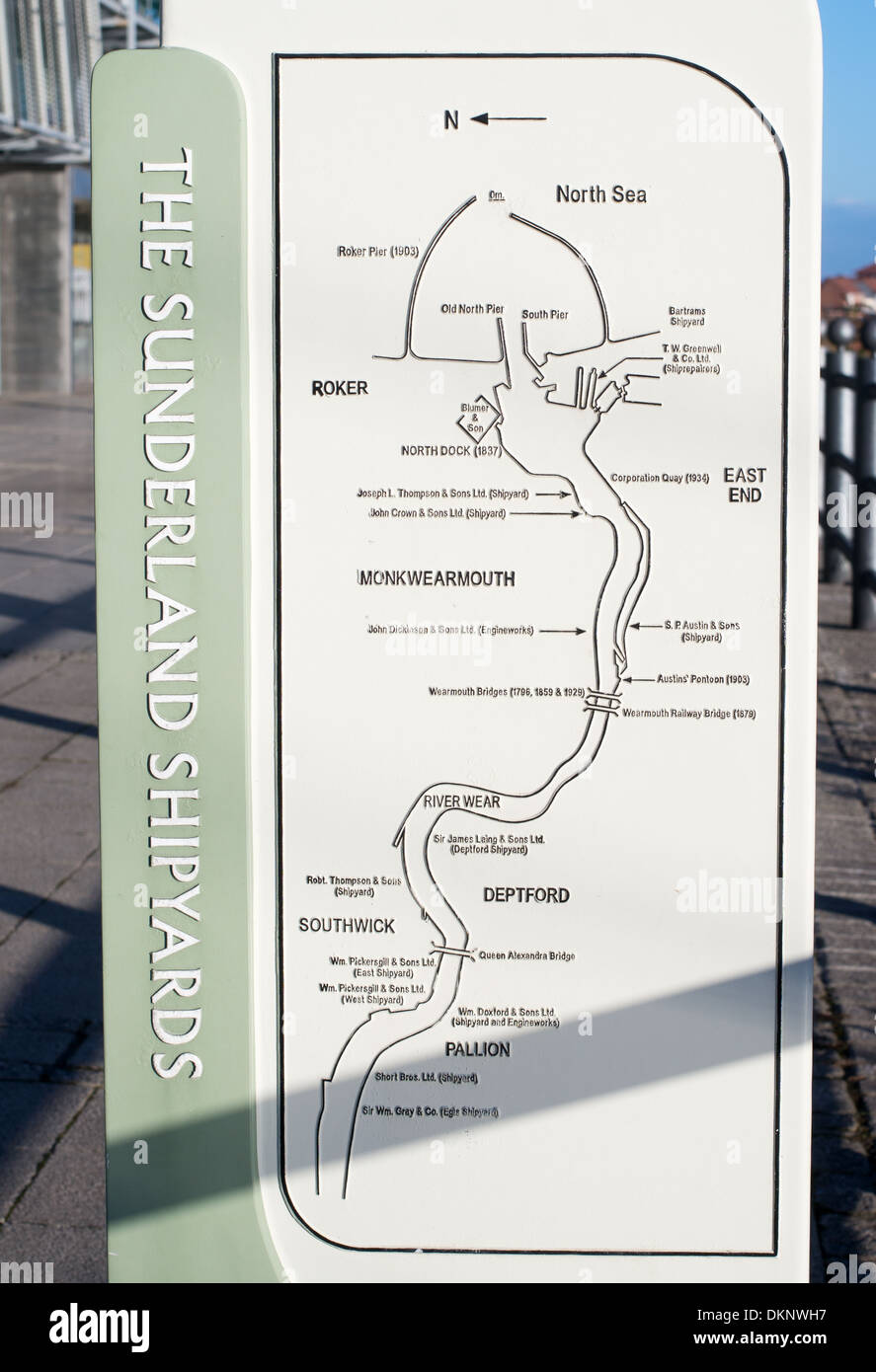 A monument to Sunderland's departed ship building industry, a map ...