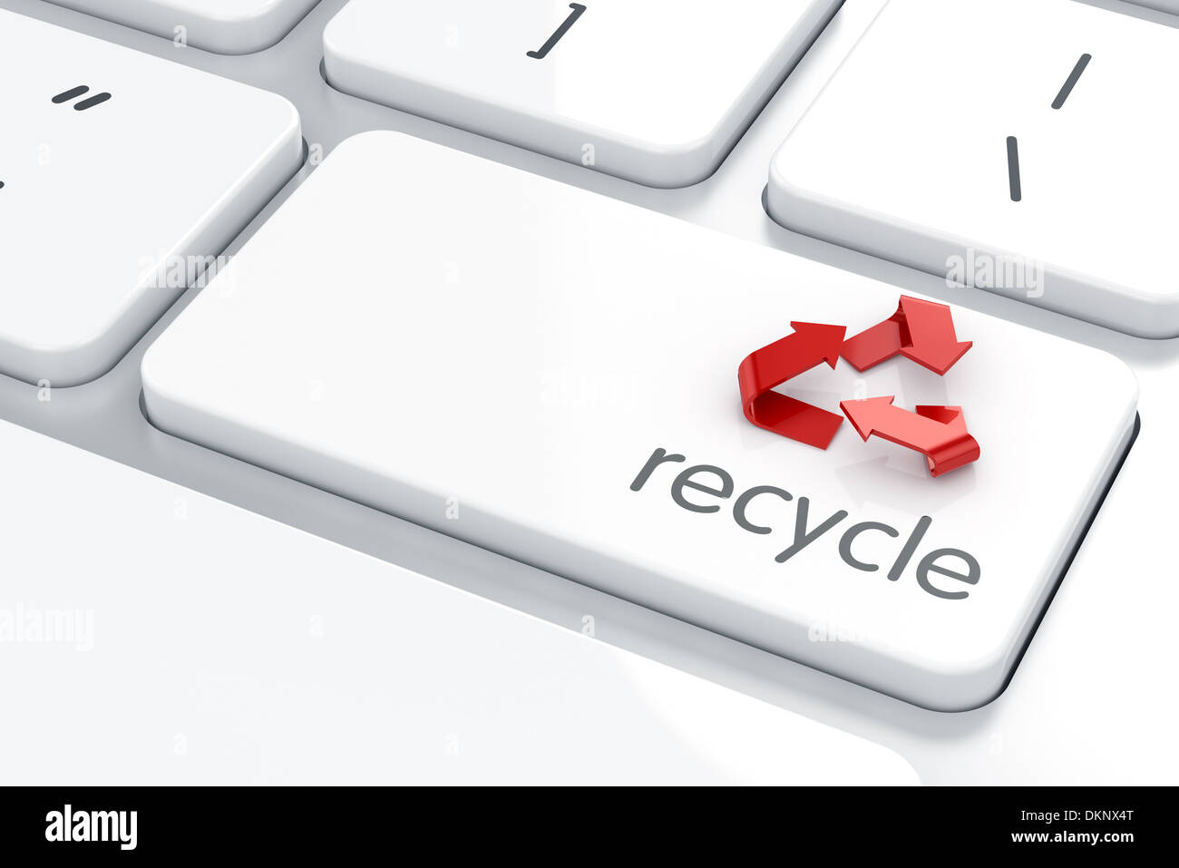 3d render of on the computer keyboard. Recycle concept Stock Photo - Alamy