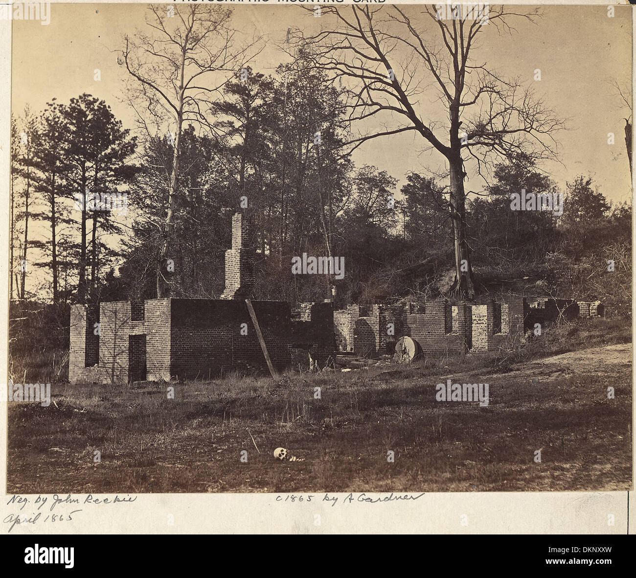 The photograph depicts the ruins at Gaines' Mill, Virginia, a site ...