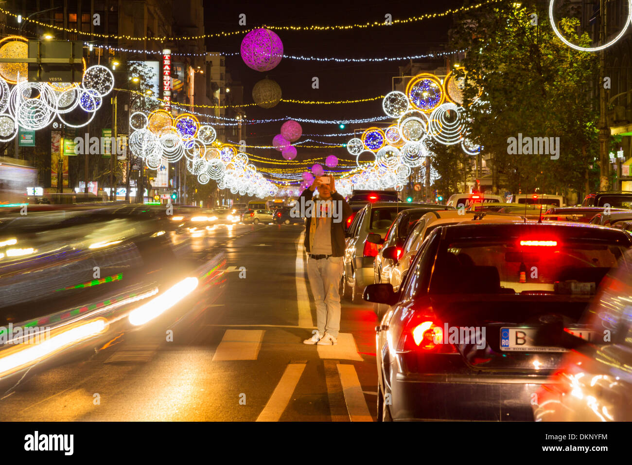 Bucharest Christmas Lights Stock Photo - Alamy