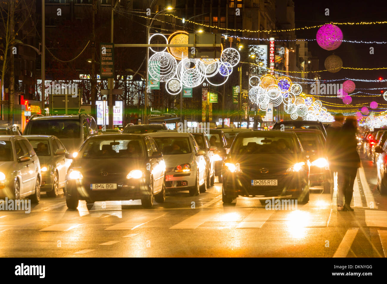 Bucharest Christmas Lights Stock Photo - Alamy