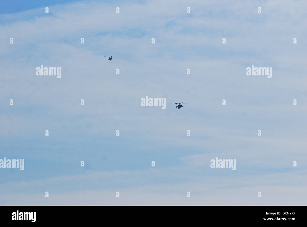 A pair of AH-64 Apache helicopters from 2nd Battalion (Assault), 10th ...