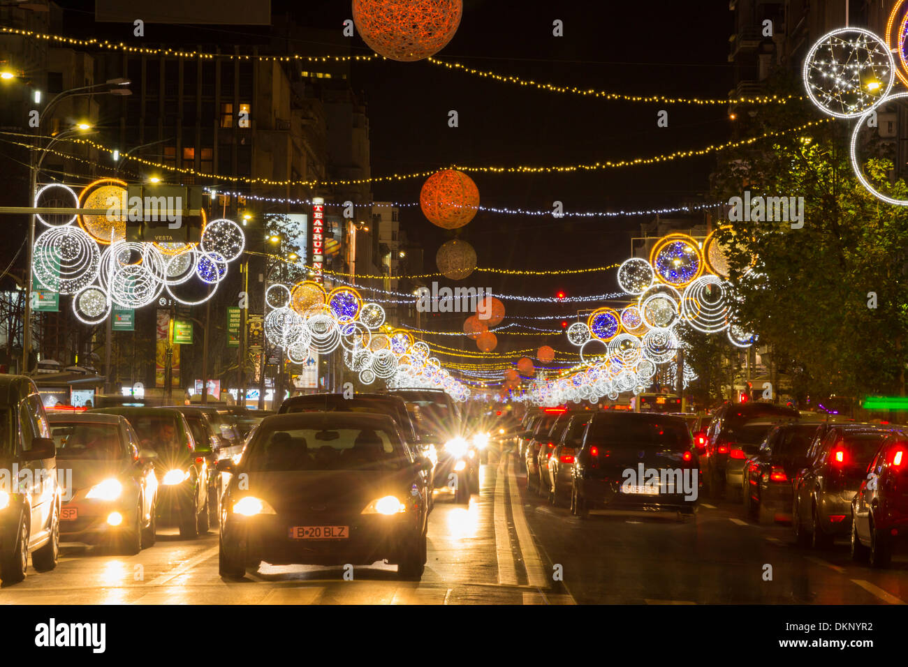 Bucharest Christmas Lights Stock Photo - Alamy