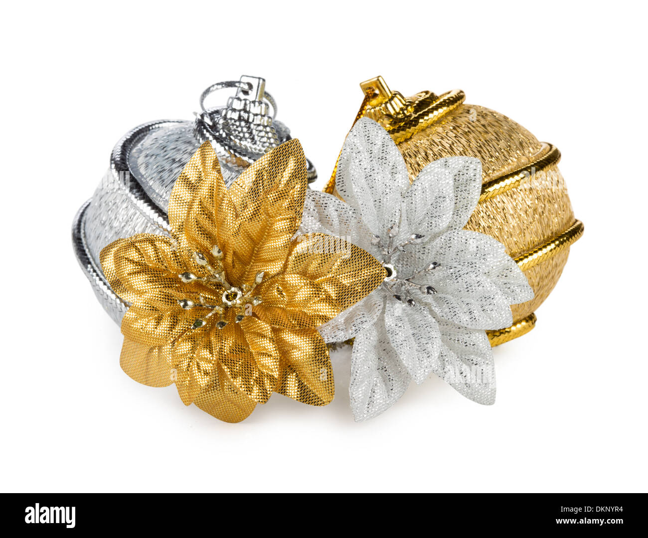 silver golden christmas decoration Stock Photo - Alamy