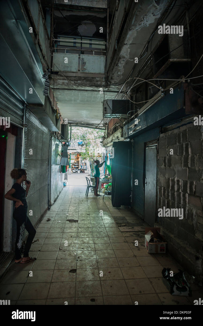 Tel Aviv, Israel. Immigrant children in a slum in a very poor area near ...