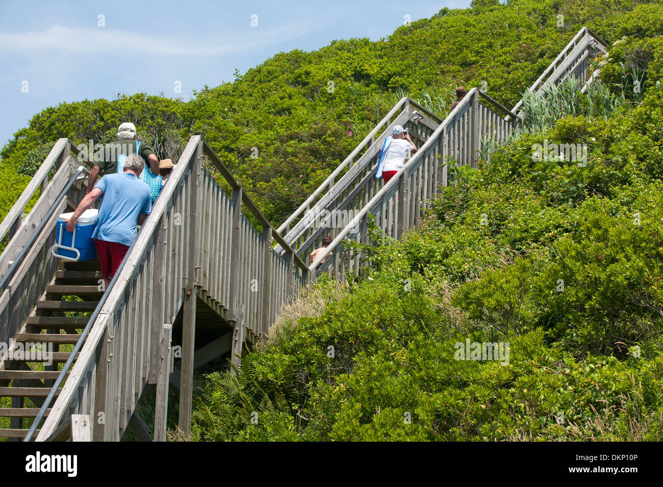 The famous hundred steps that climb Mohegan Bluffs, a natural beauty ...