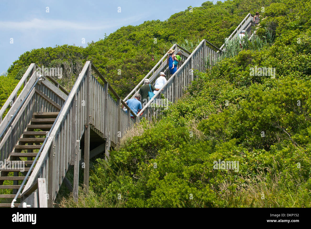 The famous hundred steps that climb Mohegan Bluffs, a natural beauty ...
