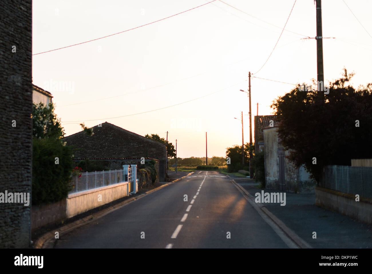 Sun setting on a beautiful provincial south France rural village Stock ...