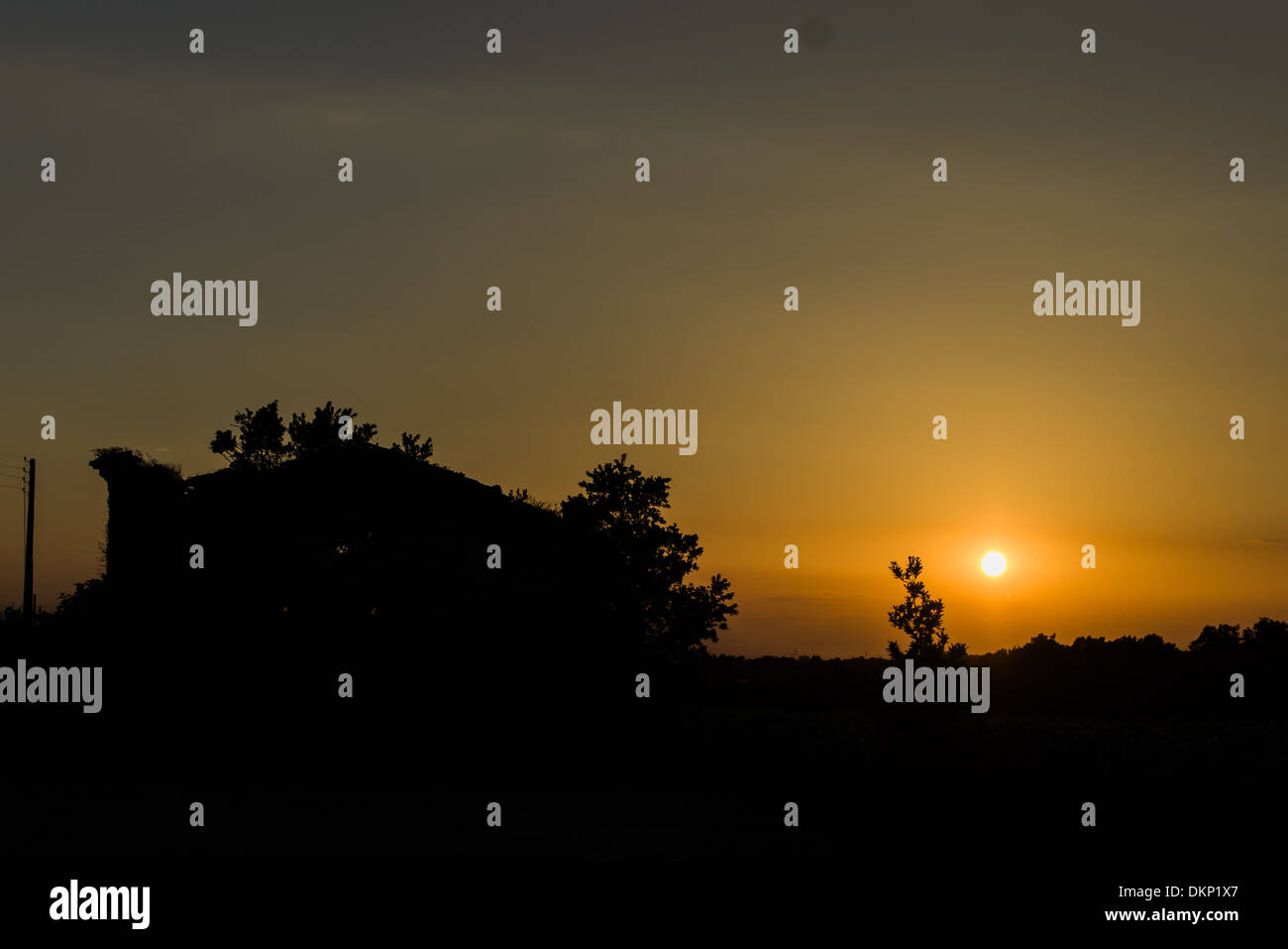 Sun setting on a beautiful provincial south France rural village Stock ...