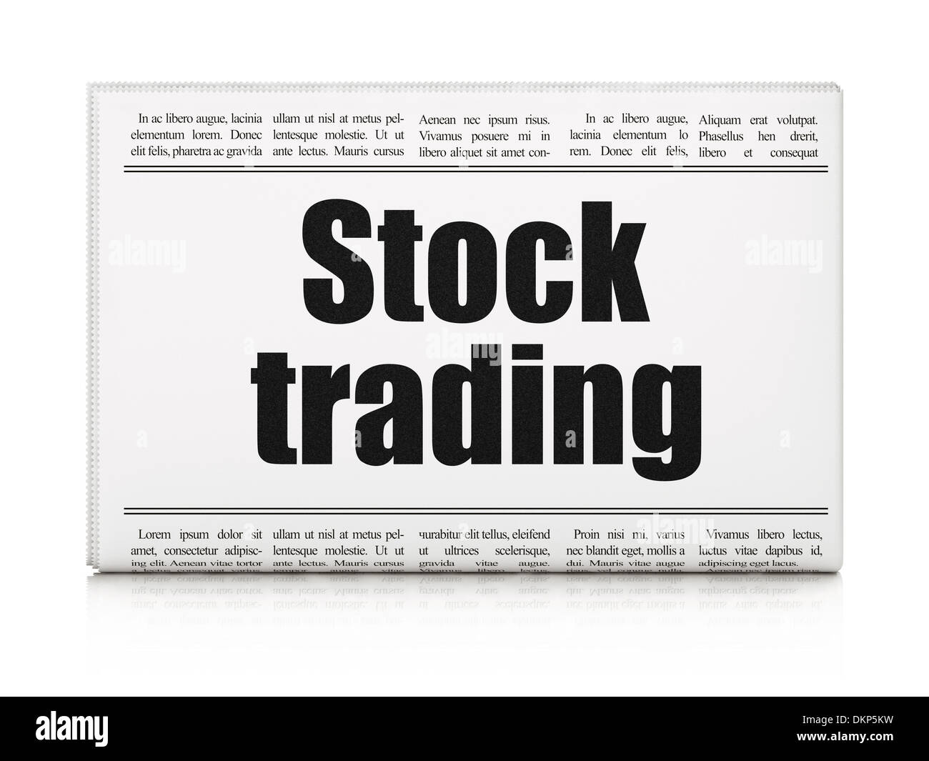 Business concept: newspaper headline Stock Trading Stock Photo - Alamy
