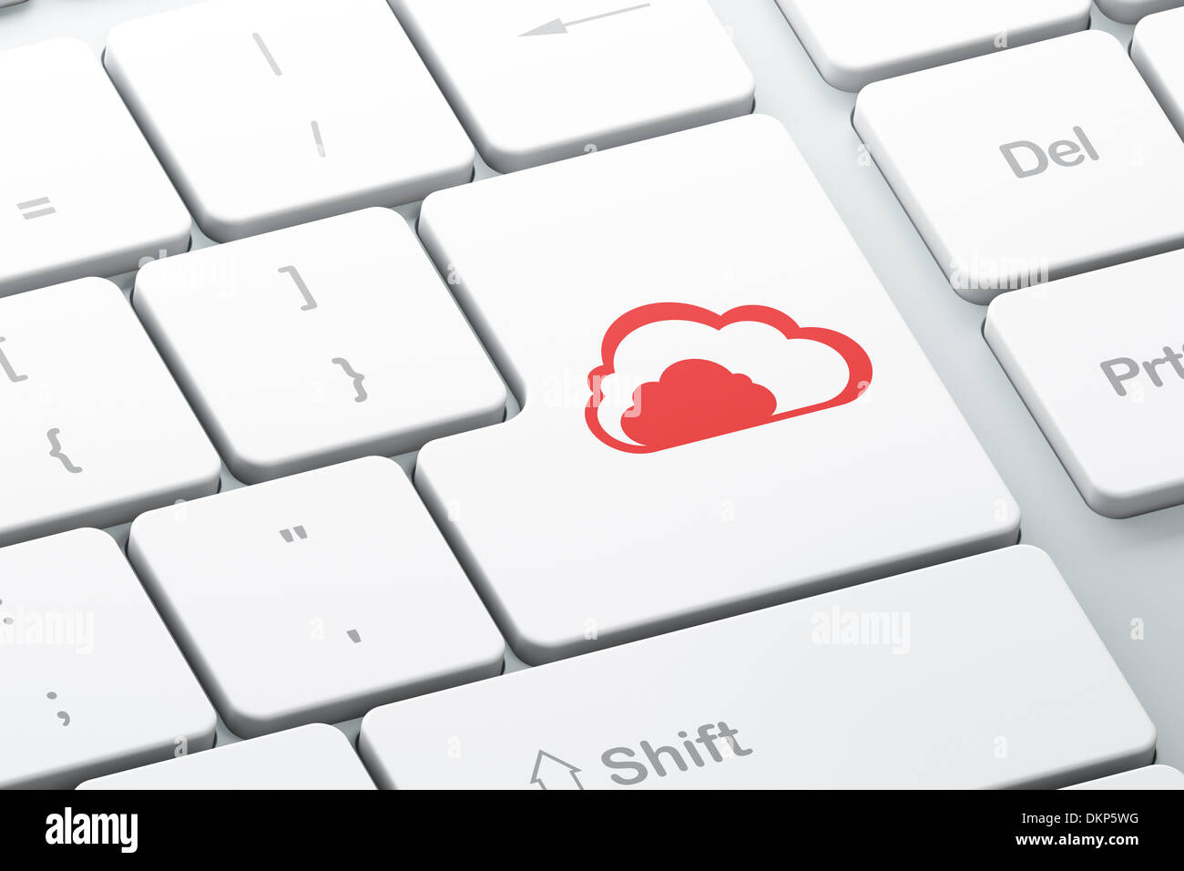 Cloud computing concept: Cloud on computer keyboard background Stock ...