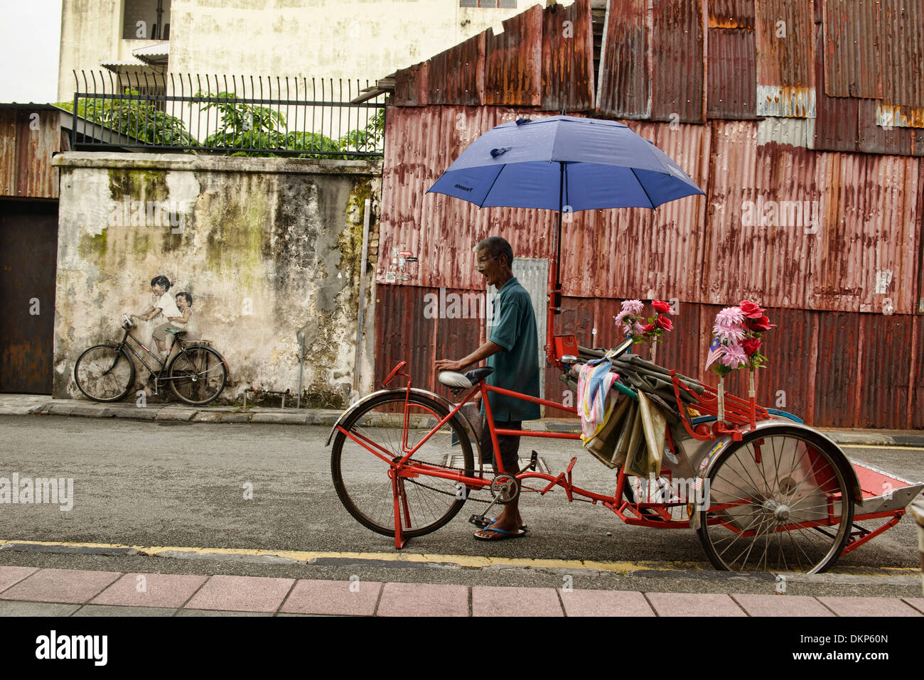 becak (trishaw), symbol of Georgetown in Penang, Malaysia Stock Photo ...
