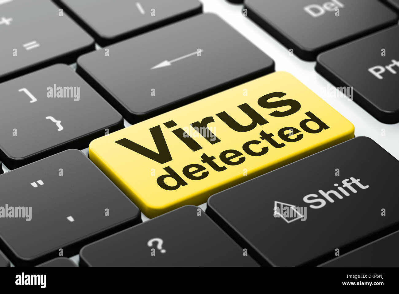 Safety concept: Virus Detected on computer keyboard background Stock ...
