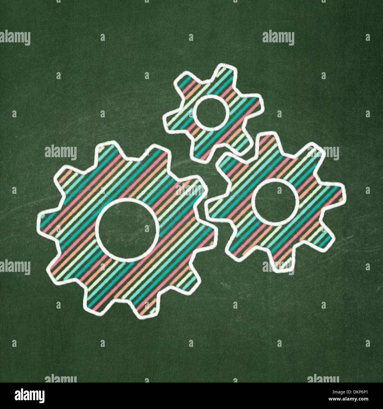 Web development concept: Gears on chalkboard background Stock Photo - Alamy