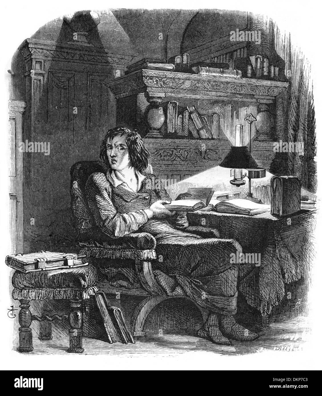 The Raven. Illustration for the poem by Edgar Allan Poe Stock Photo - Alamy