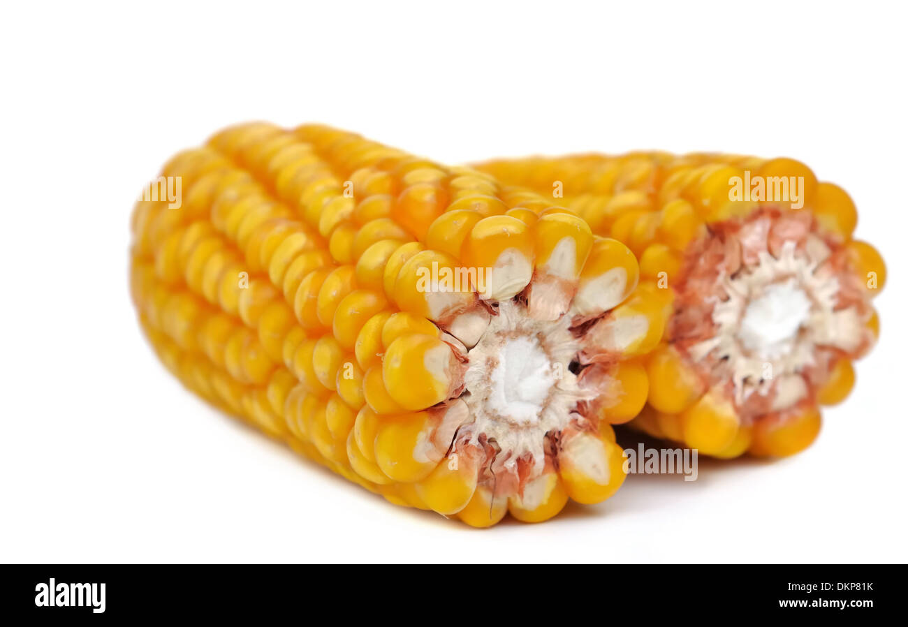 closeup on corn cobs broken in two Stock Photo - Alamy