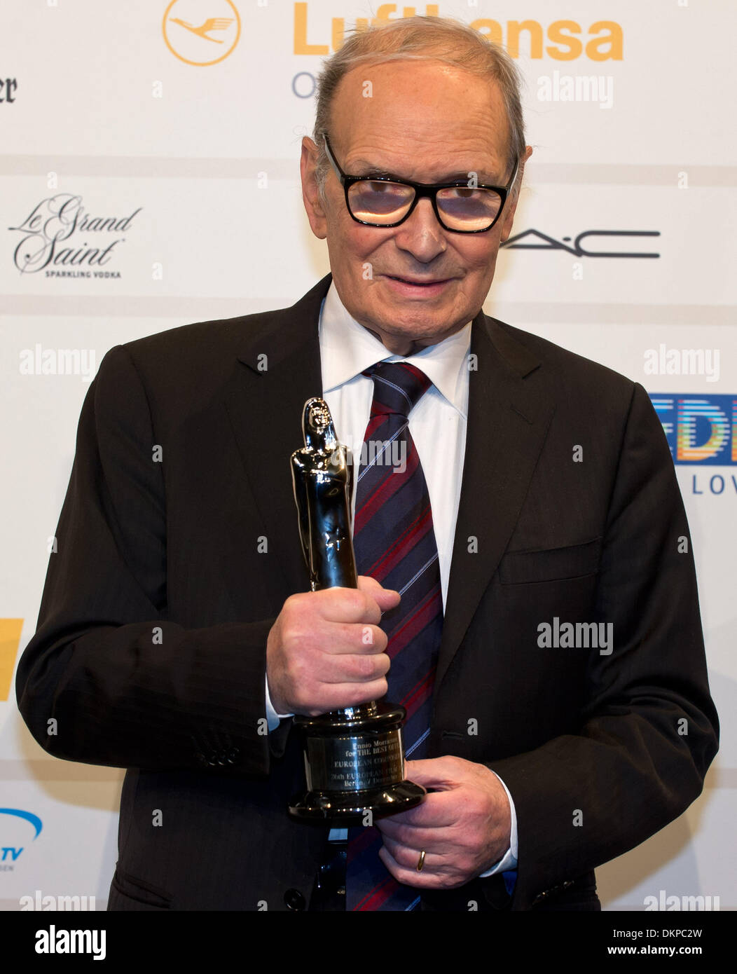 Berlin, Germany. 07th Dec, 2013. Italian composer Ennio Morricone poses ...