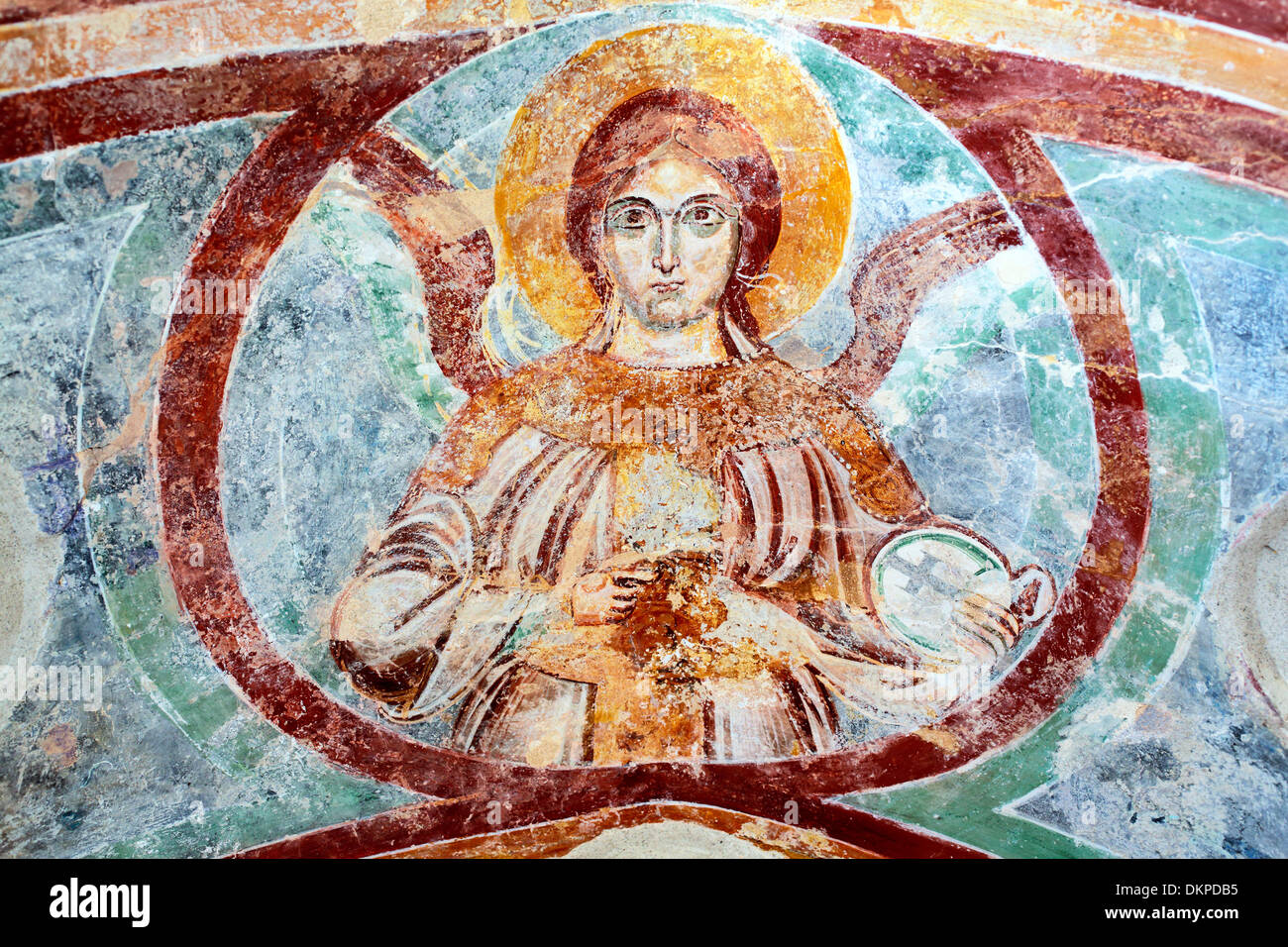 Angel, fresco in cloister of cathedral, Amalfi, Campania, Italy Stock ...