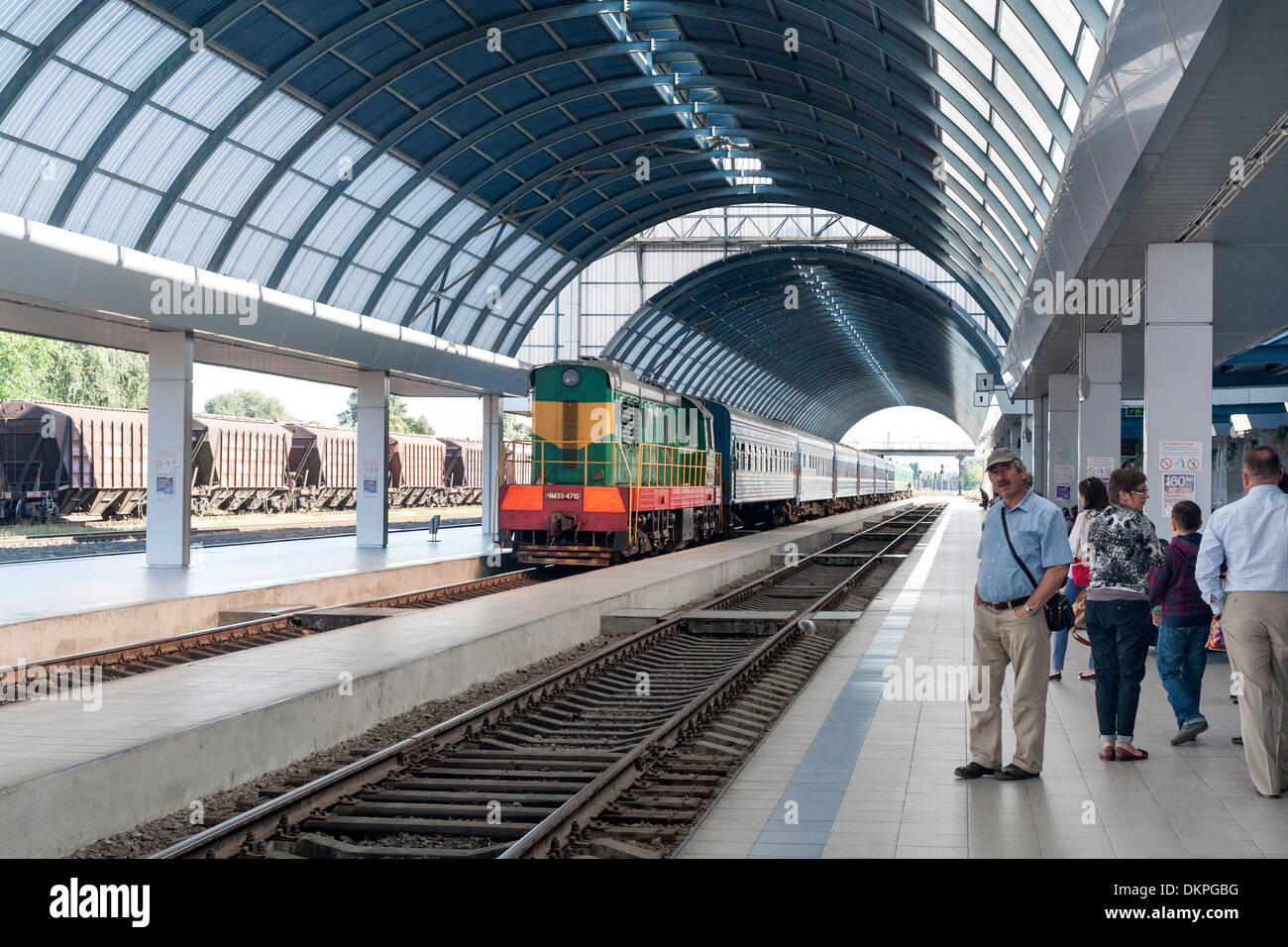 Platforms of the train station in Chisinau, the capital of Moldova in ...
