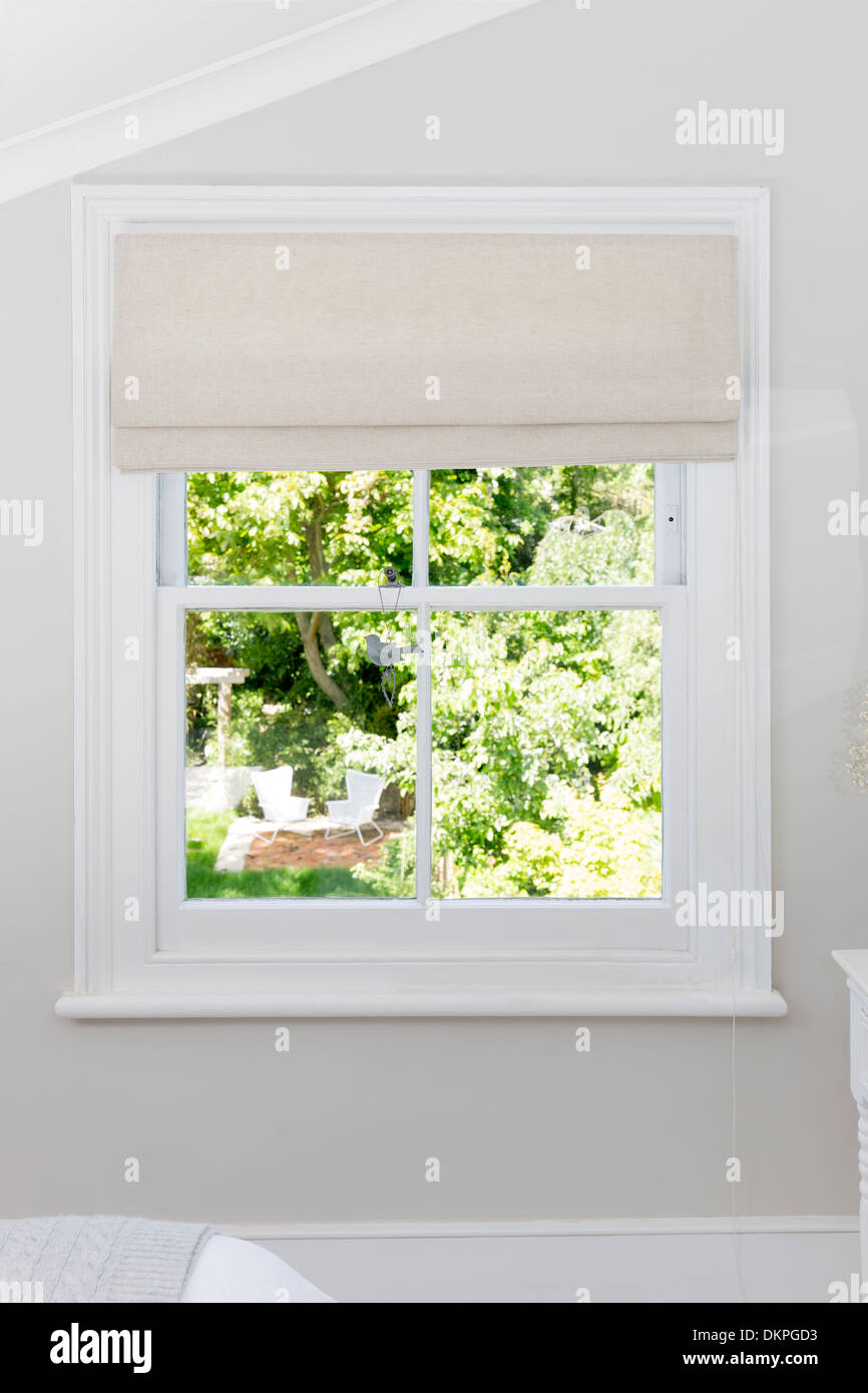 Window overlooking garden Stock Photo - Alamy
