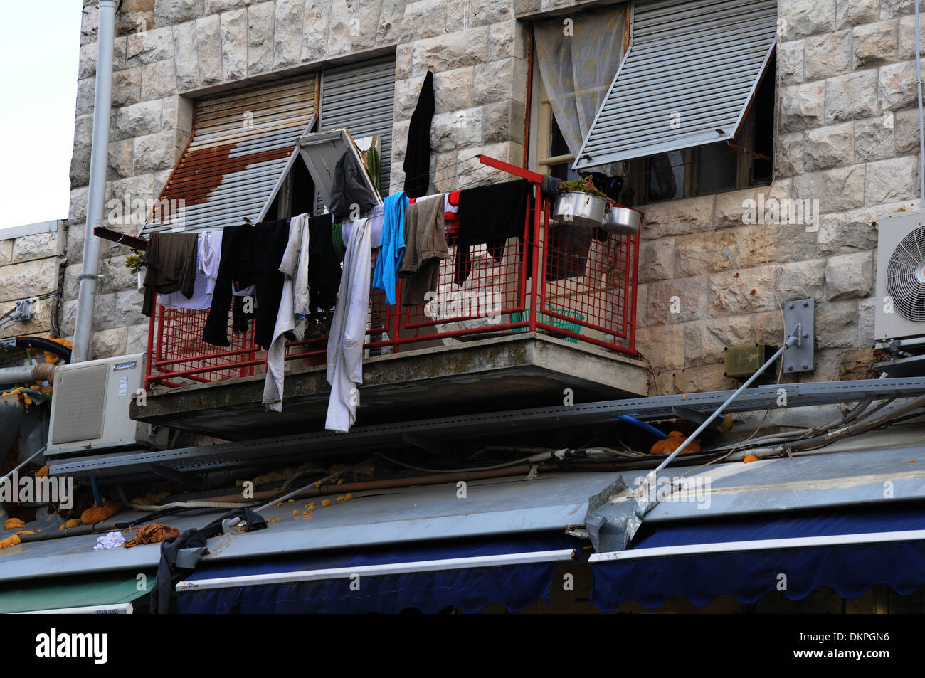 street scenes In Israel of Laundry hanging out to dry .Jerusalem Stock ...
