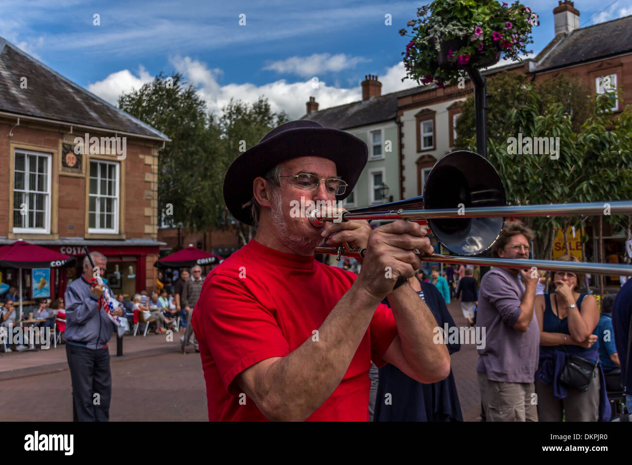Blowing trombone hi-res stock photography and images - Alamy