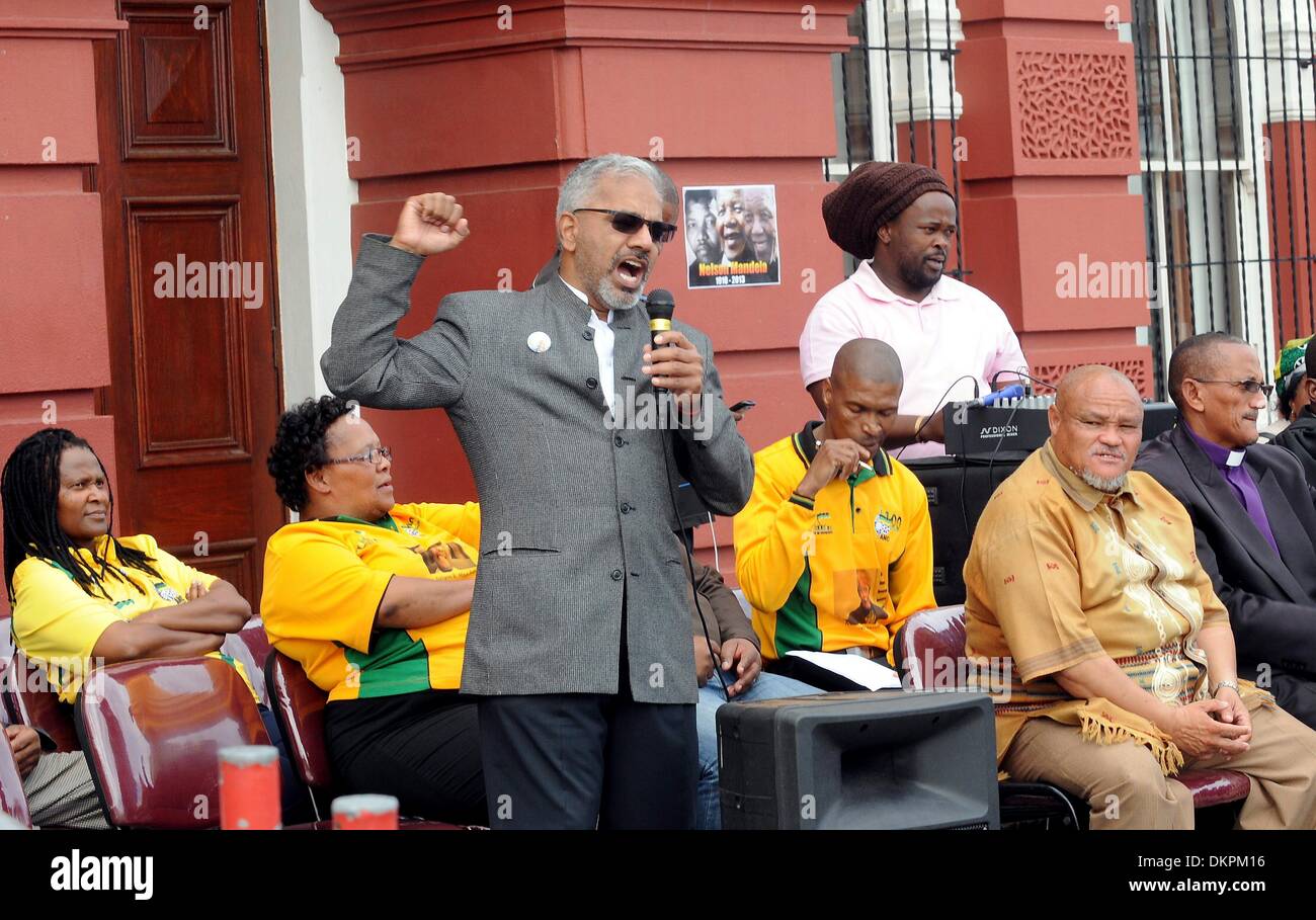 Uitenhage, South Africa. Dr. Siva Pillay speaking to the crowd about ...