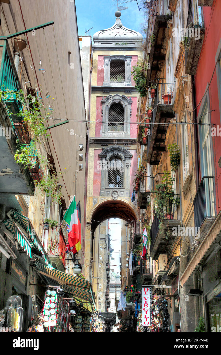 Narrow street in the old town of naples hi-res stock photography and images - Alamy
