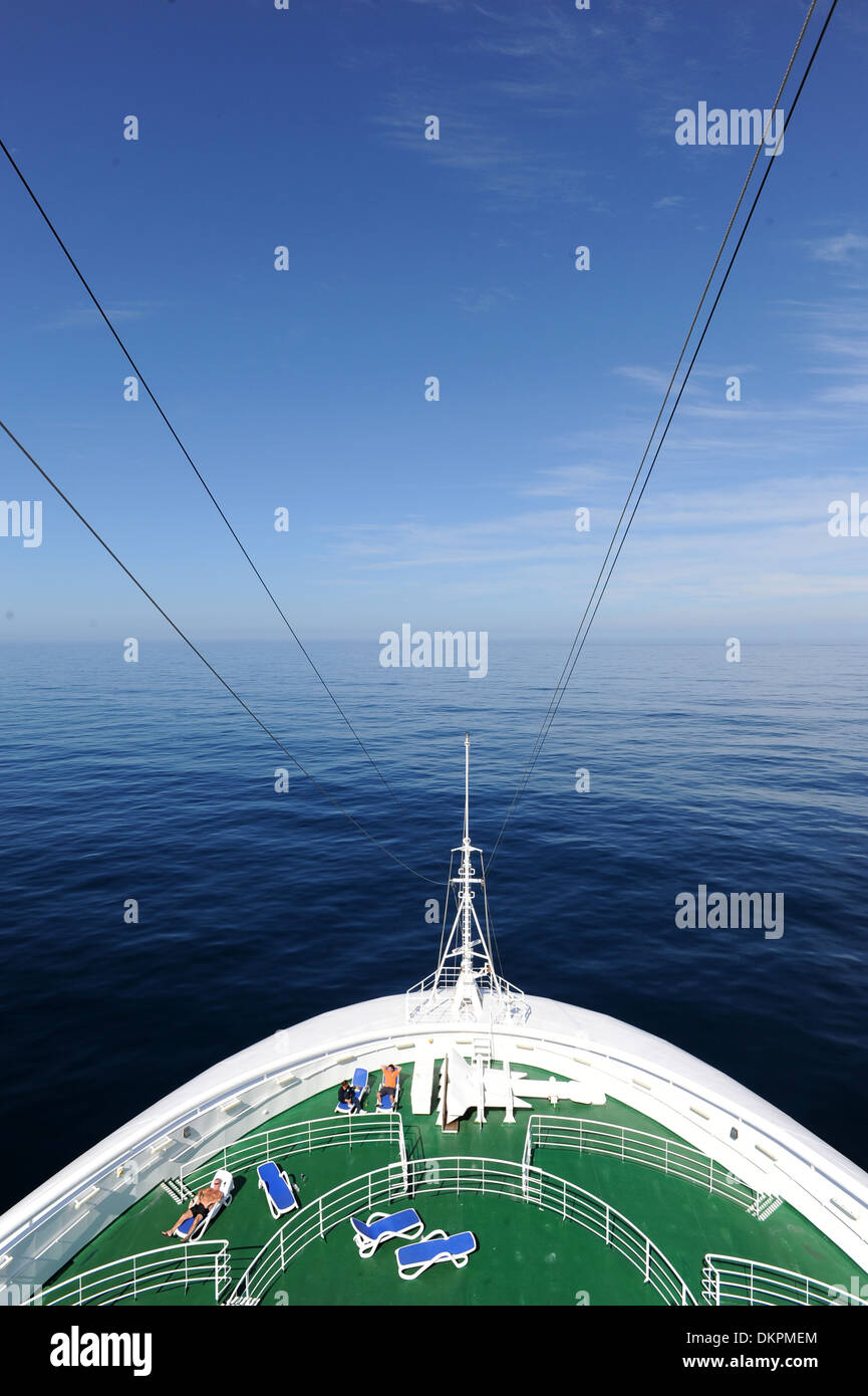 A general view of the bow (front) of the P&O cruise ship Ventura Stock ...