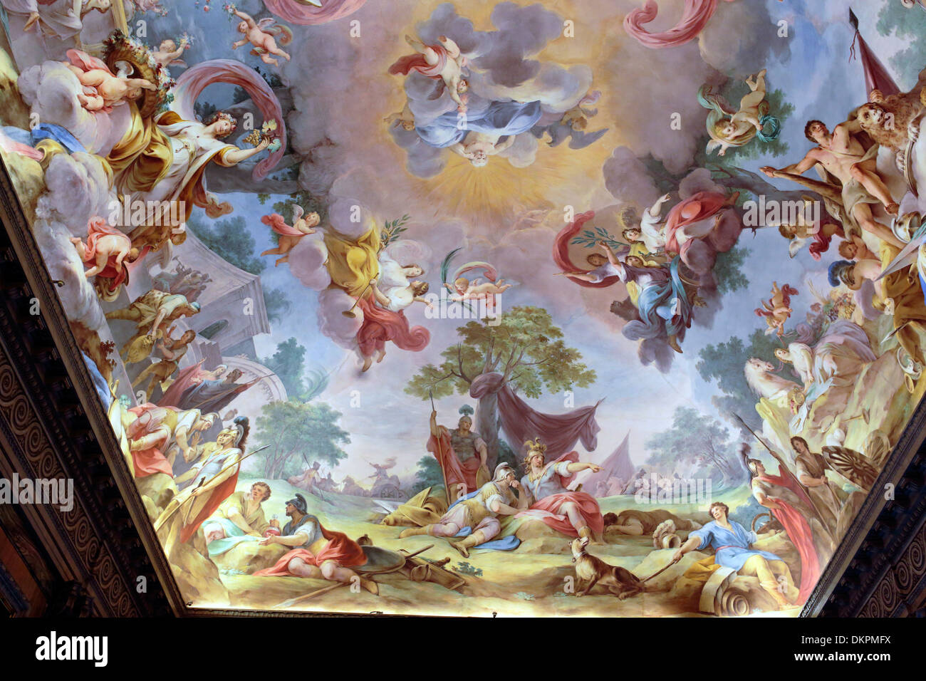 Ceiling painting, Royal Palace of Caserta, Campania, Italy Stock Photo ...