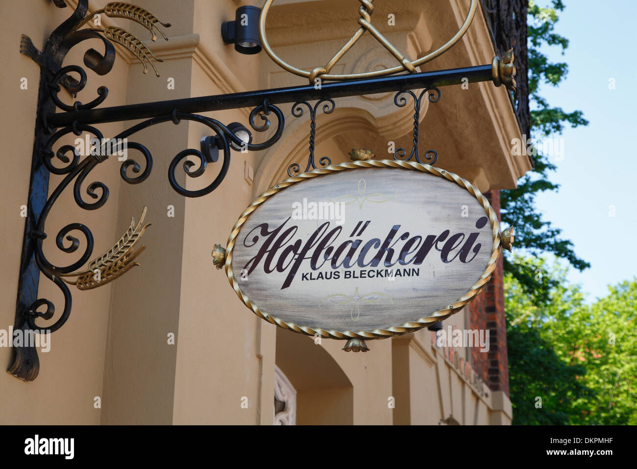 Bakery sign, Muenster, Muensterland, North Rhine Westphalia, Germany ...