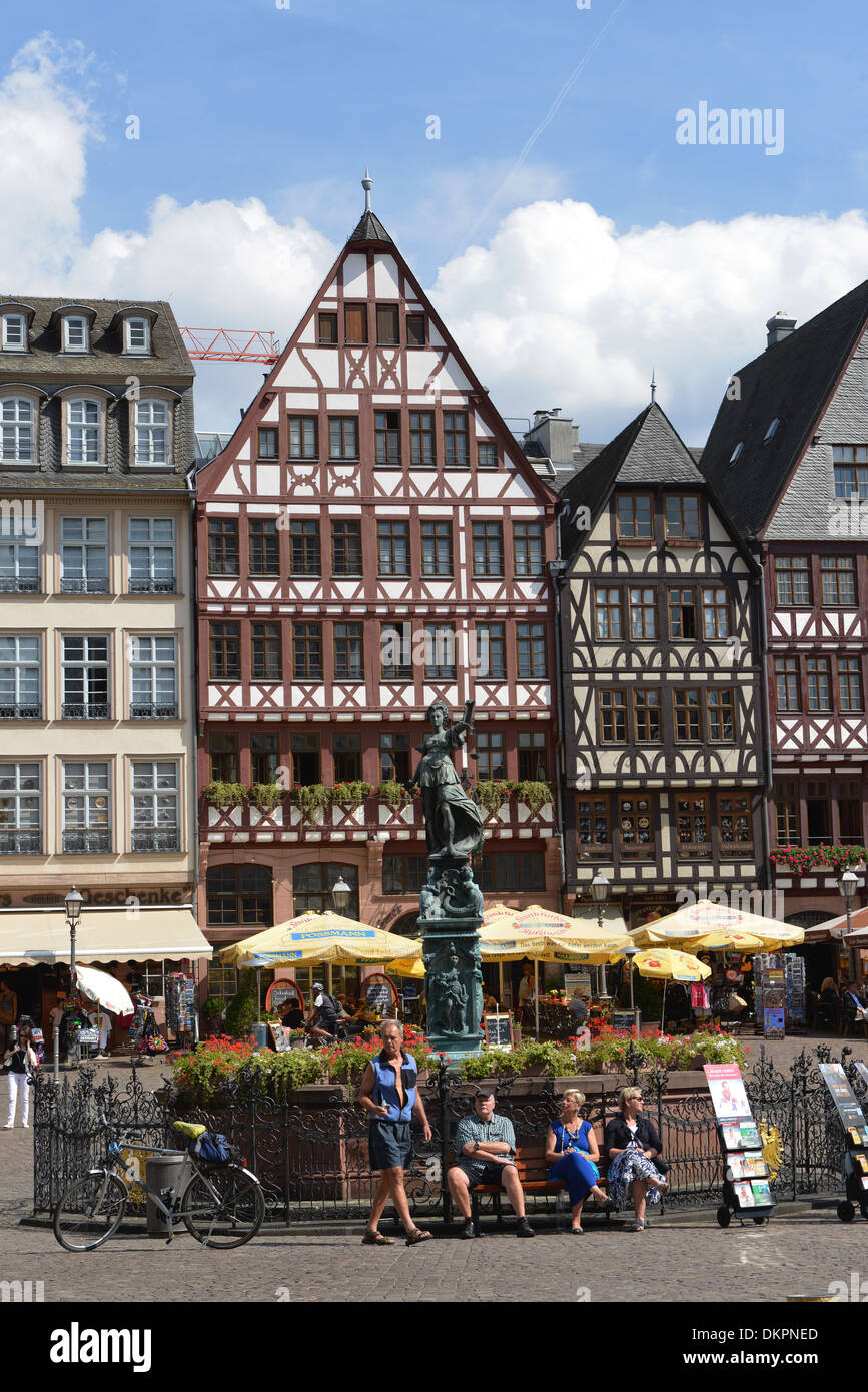Fachwerkhaeuser, Roemerberg, Altstadt, Frankfurt am Main, Hessen ...