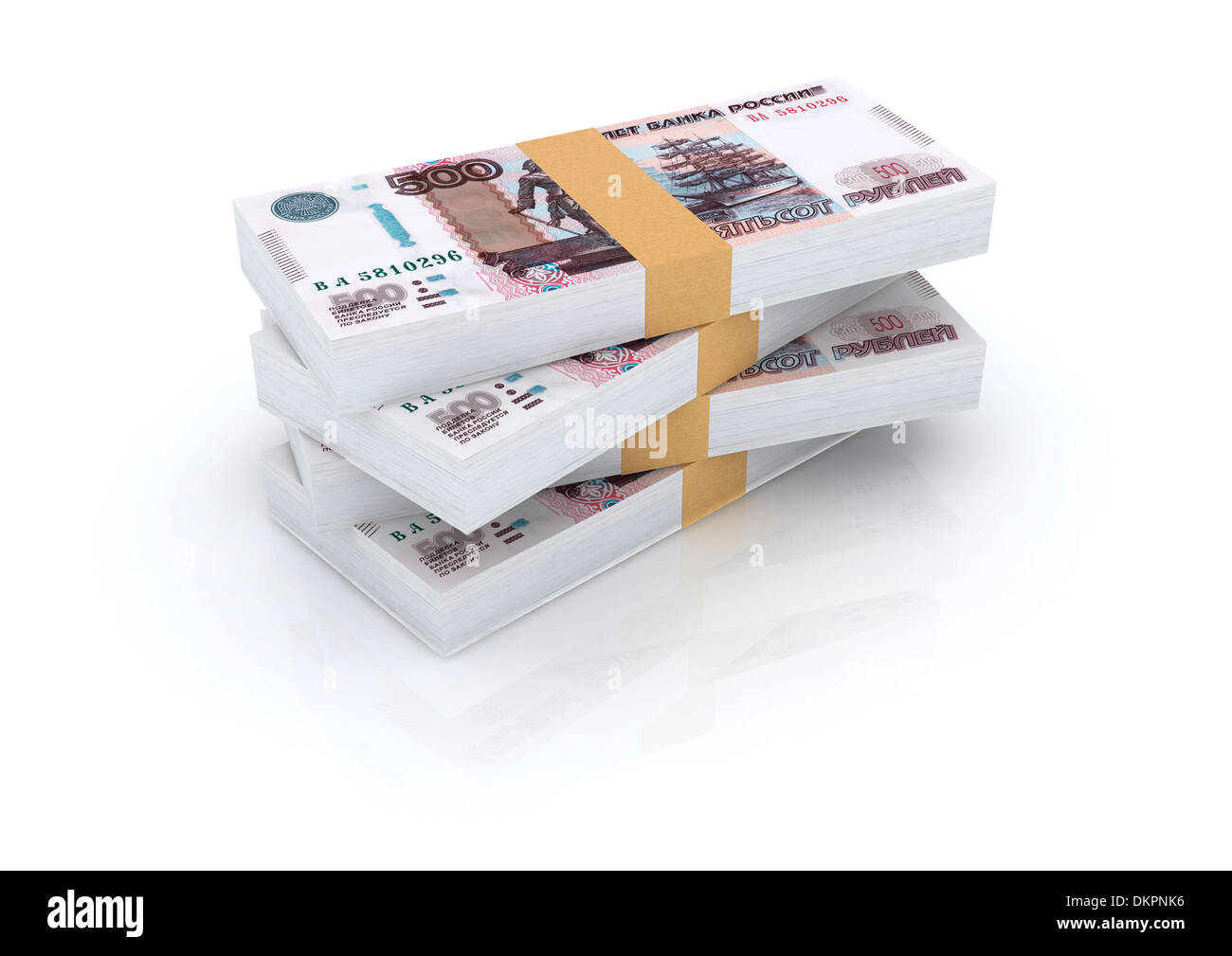 Stack of 500 Rubles, russian banknotes illustration Stock Photo - Alamy