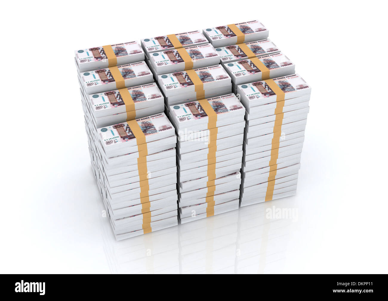 Stacks of 500 Rubles, russian banknotes illustration Stock Photo - Alamy