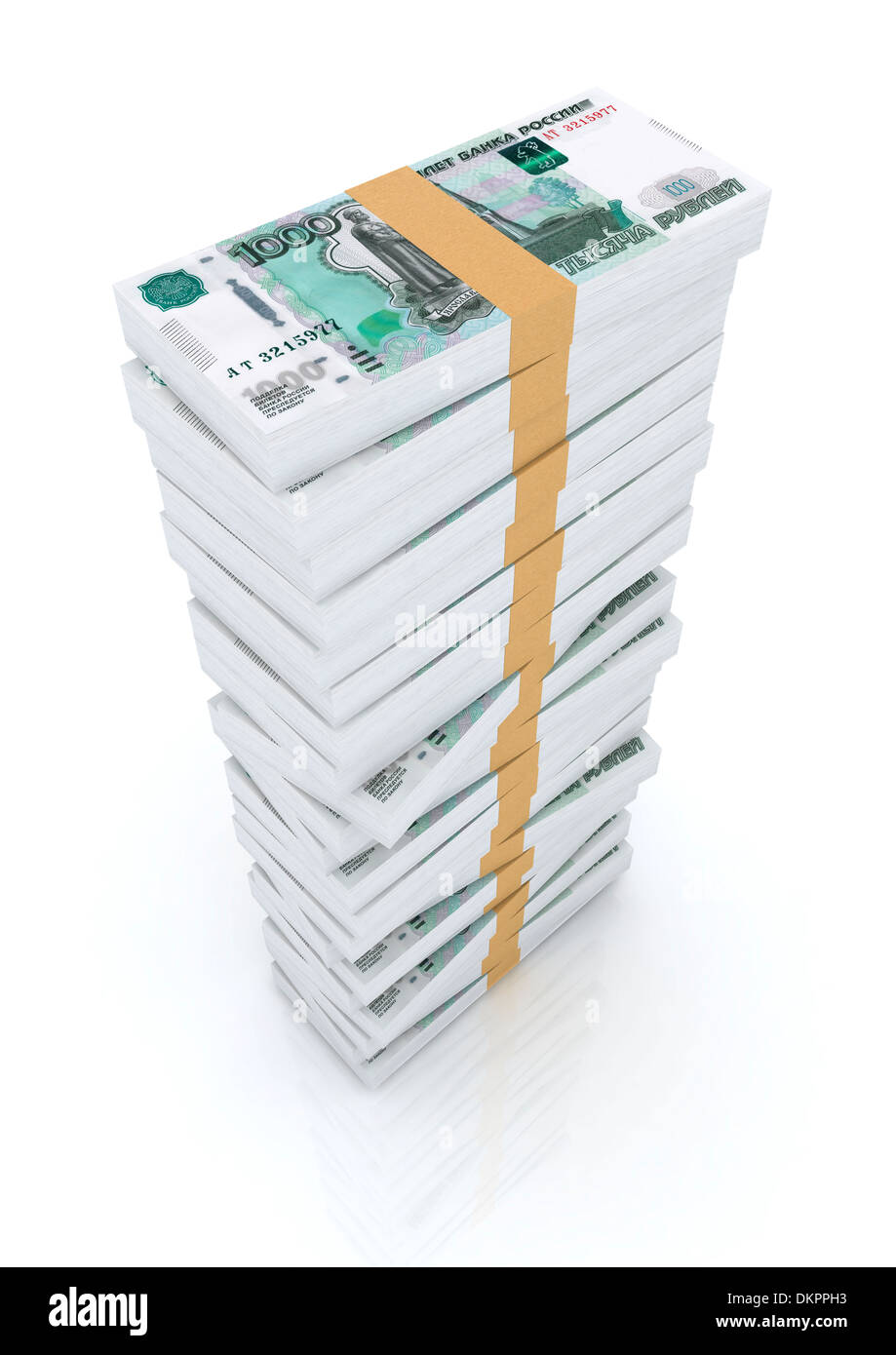 Stack of 1000 Rubles, russian banknotes illustration Stock Photo - Alamy