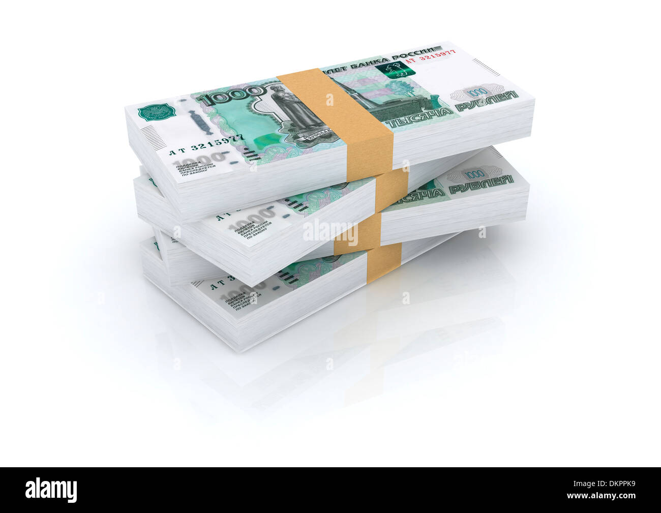 Stack of 1000 Rubles, russian banknotes illustration Stock Photo - Alamy