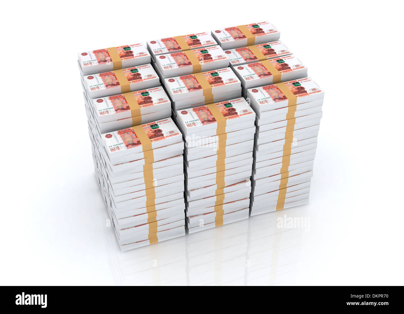 Stacks of 5000 Rubles, russian banknotes illustration Stock Photo - Alamy