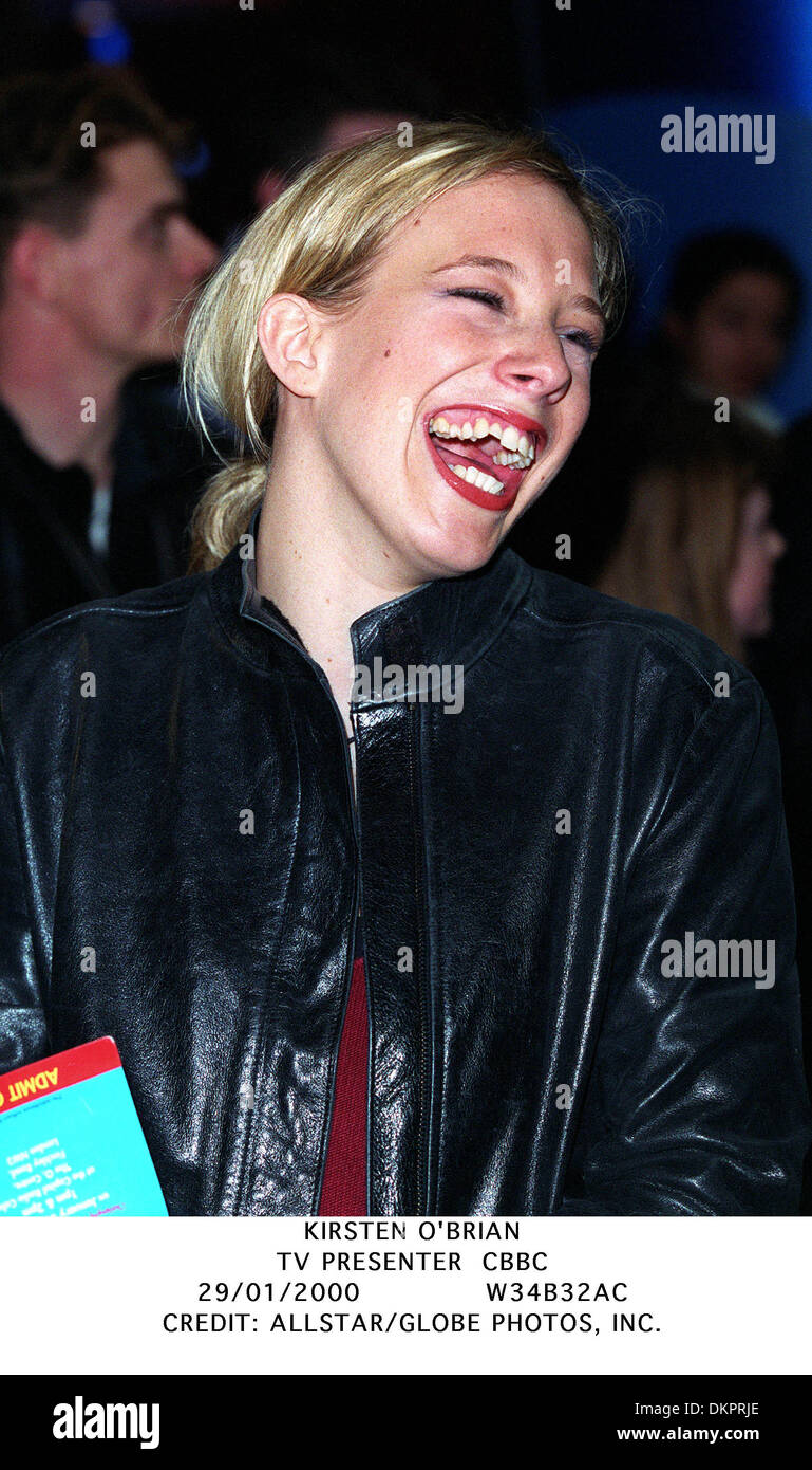 KIRSTEN O'BRIAN.TV PRESENTER CBBC.29/01/2000.W34B32AC Stock Photo - Alamy