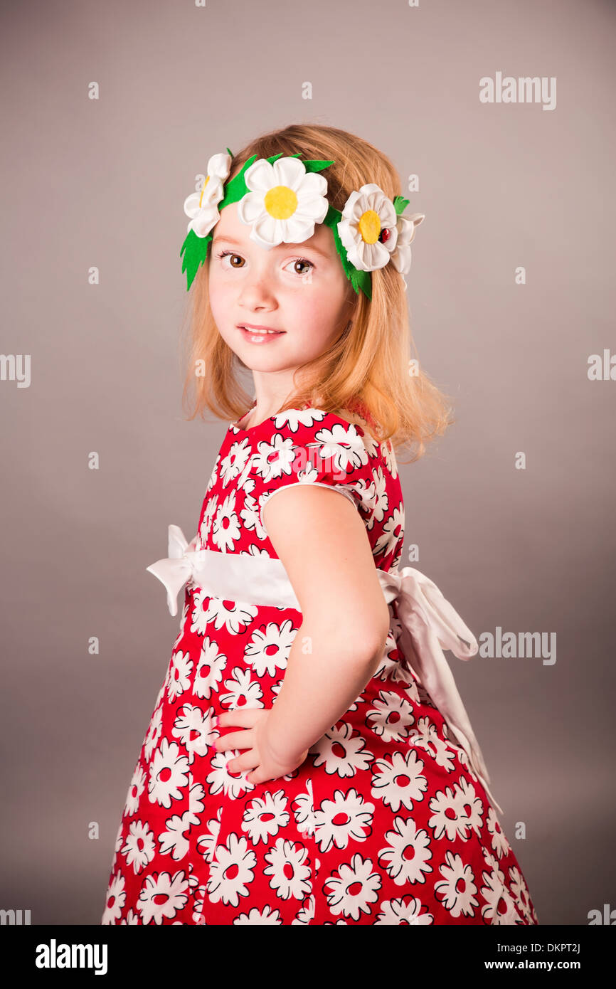 Beautiful girl in a dress posing Stock Photo - Alamy